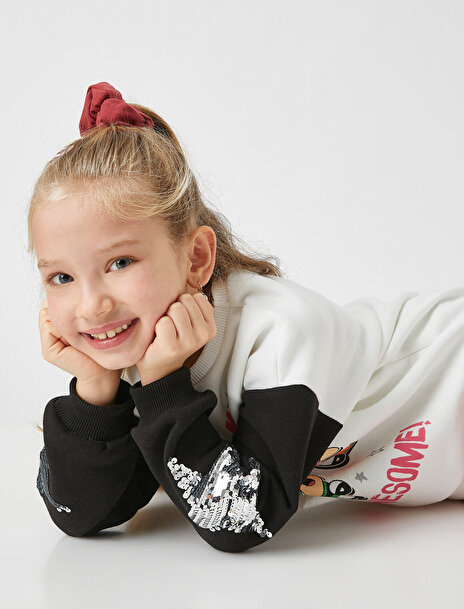 Koton Kız Çocuk Powerpuff Girls Lisanslı Baskılı Sweatshirt Yıldız İşlemeli Pamuklu Koton Kız Çocuk Powerpuff Girls Lisanslı Baskılı Sweatshirt Yıldız İşlemeli Pamuklu