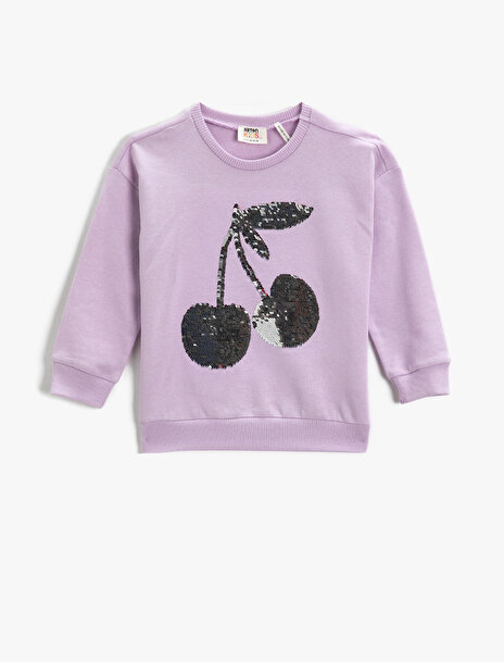 Koton Kız Çocuk Pullu Kiraz Desenli Sweatshirt Koton Kız Çocuk Pullu Kiraz Desenli Sweatshirt