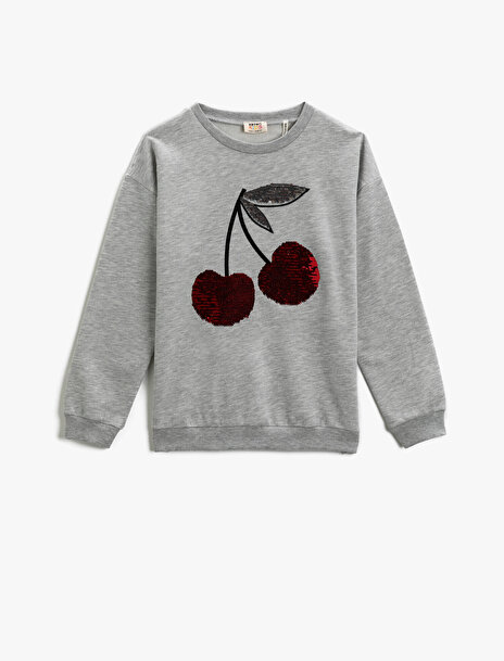 Koton Kız Çocuk Pullu Kiraz Desenli Sweatshirt Koton Kız Çocuk Pullu Kiraz Desenli Sweatshirt