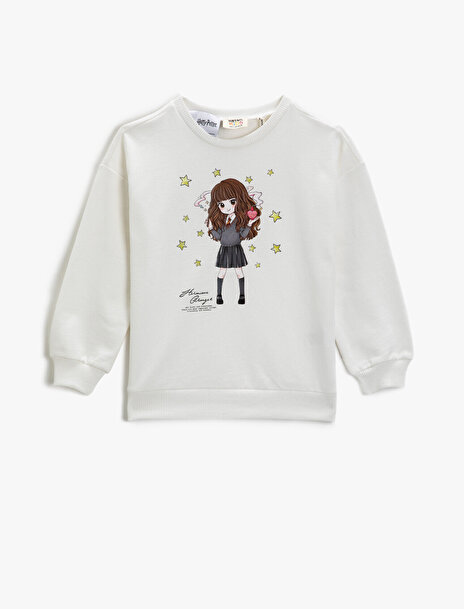 Koton Kız Çocuk Harry Potter Lisanslı Baskılı Sweatshirt Bisiklet Yaka Pamuklu