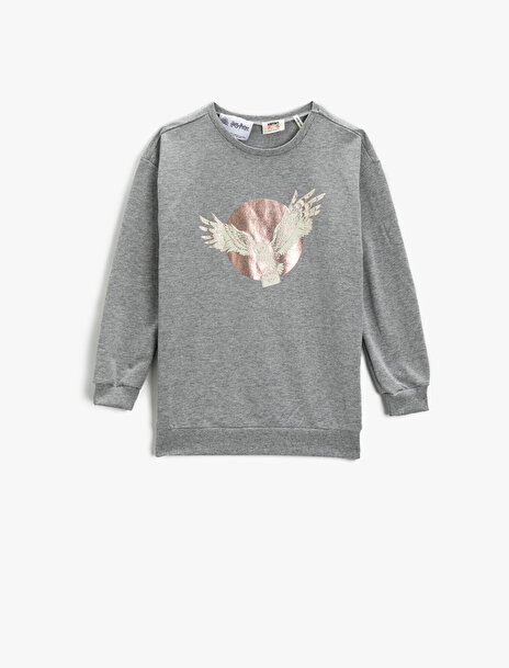 Koton Kız Çocuk Harry Potter Lisanslı Baskılı Sweatshirt Bisiklet Yaka