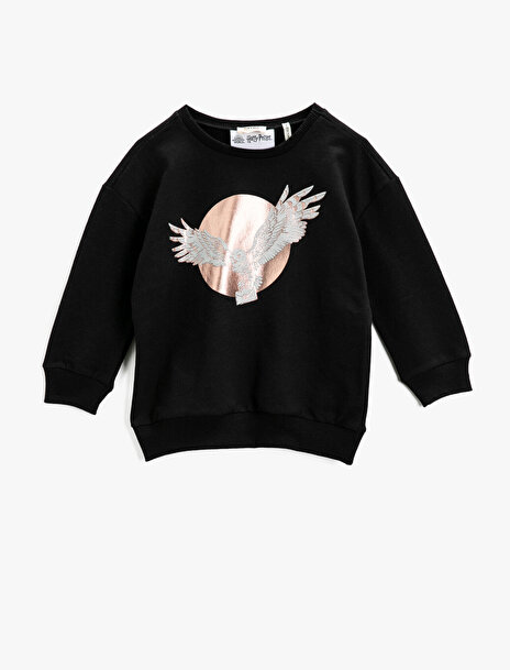 Koton Kız Çocuk Harry Potter Lisanslı Baskılı Sweatshirt Bisiklet Yaka