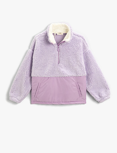 Koton Kız Çocuk Peluş Kanguru Cepli Sweatshirt