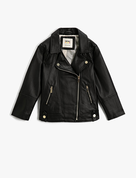 Koton Kız Çocuk Uzun Kollu Suni Deri Ceket