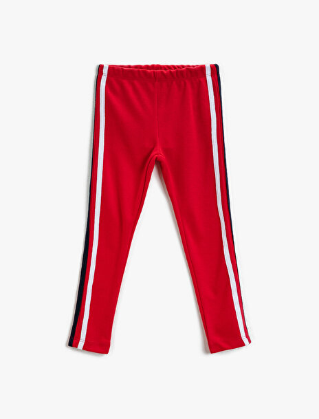 Koton Kız Çocuk Siyah Beyaz Çizgili Beli Lastikli Skinny Fit Tayt