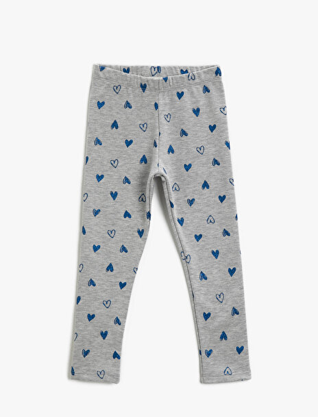 Koton Kız Çocuk Desenli Tayt Pamuklu Normal Bel