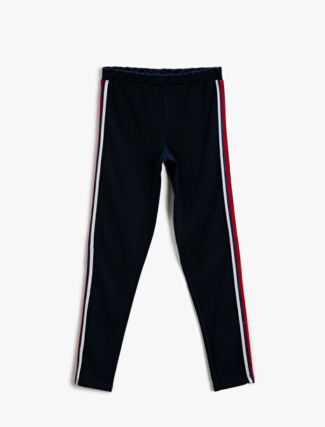 Koton Kız Çocuk Çizgili Beli Lastikli Tayt Kız Çocuk