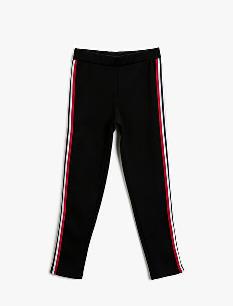 Koton Kız Çocuk Çizgi Detaylı Siyah Tayt