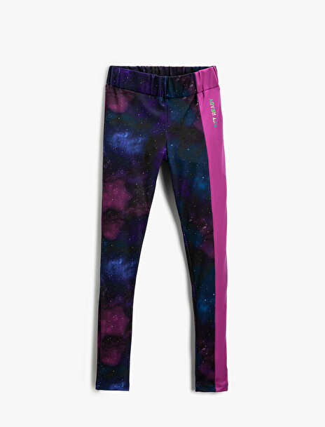 Koton Kız Çocuk Uzay Baskılı Tayt Beli Lastikli