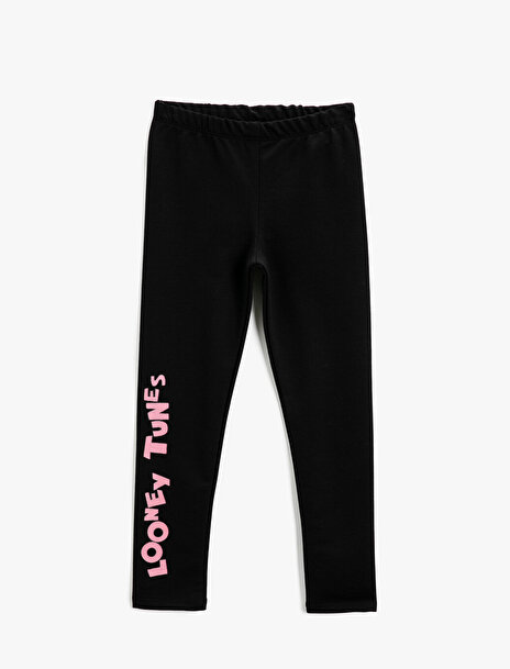 Koton Kız Çocuk Looney Tunes Lisanslı Baskılı Beli Lastikli Tayt