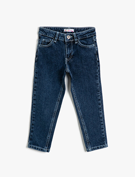 Koton Kız Çocuk Standart Fit Kot Pantolon Pamuklu