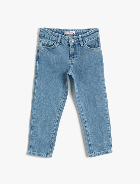 Koton Kız Çocuk Standart Fit Kot Pantolon Pamuklu