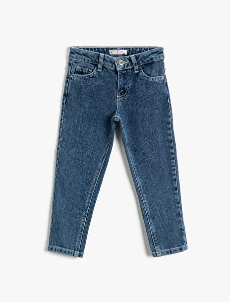 Koton Kız Çocuk Standart Fit Kot Pantolon Pamuklu Koton Kız Çocuk Standart Fit Kot Pantolon Pamuklu