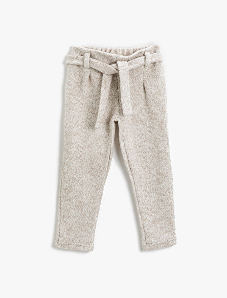 Koton Kız Çocuk Havuç Kesim Kemerli Pantolon Pamuklu