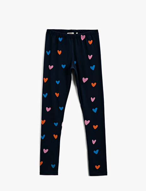 Koton Kız Çocuk Renkli Kalp Desenli Beli Lastikli Pamuklu Tayt Koton Kız Çocuk Renkli Kalp Desenli Beli Lastikli Pamuklu Tayt