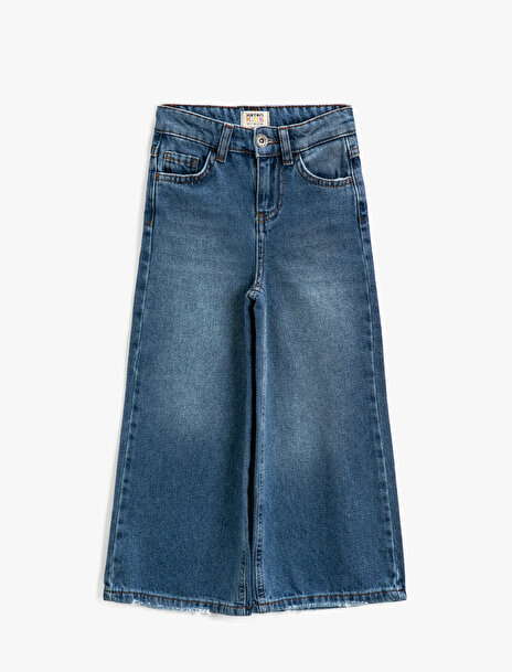 Koton Kız Çocuk Bol Kesim Kot Pantolon Pamuklu