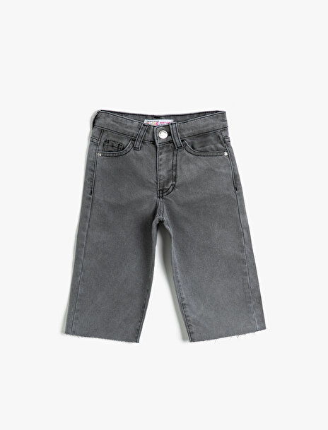 Koton Kız Çocuk Bol Paça Kot Pantolon Pamuklu