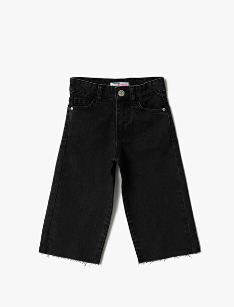 Koton Kız Çocuk Bol Paça Kot Pantolon Pamuklu