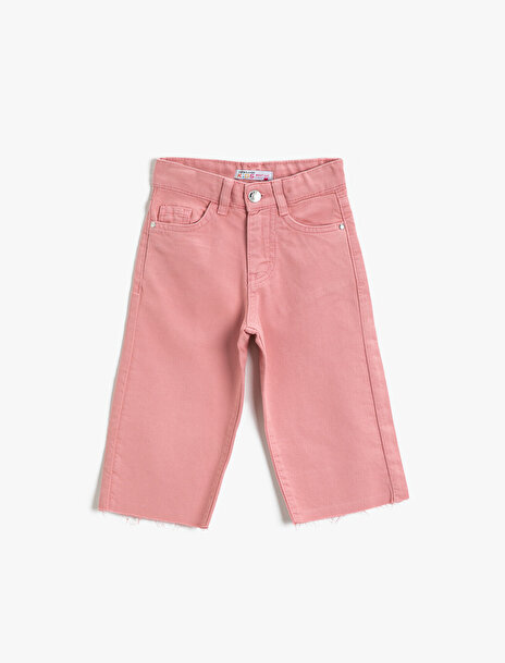 Koton Kız Çocuk Bol Paça Kot Pantolon Pamuklu