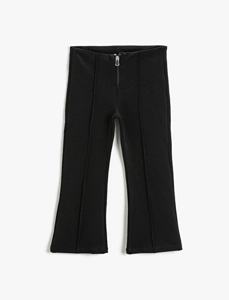 Koton Kız Çocuk Fermuarlı İspanyol Paça Pantolon Pamuklu