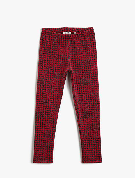 Koton Kız Çocuk Kareli Beli Lastikli Tayt