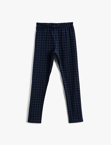 Koton Kız Çocuk Kareli Pamuklu Tayt