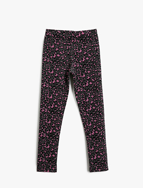 Koton Kız Çocuk Leopar Desenli Tayt Beli Lastikli