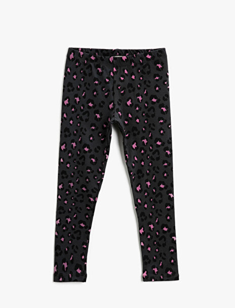 Koton Kız Çocuk Leopar Baskılı Tayt