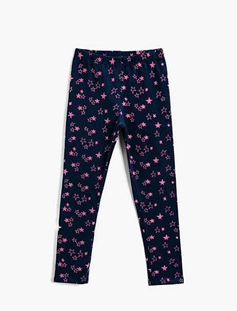 Koton Kız Çocuk Yıldız Baskılı Tayt Pamuklu Beli Lastikli