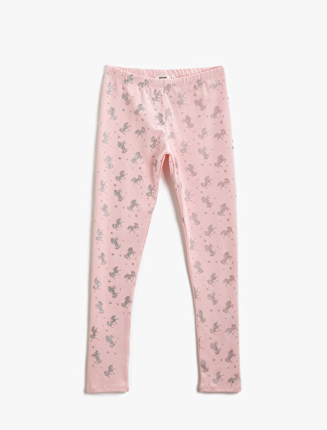 Koton Kız Çocuk Desenli Pamuklu Tayt