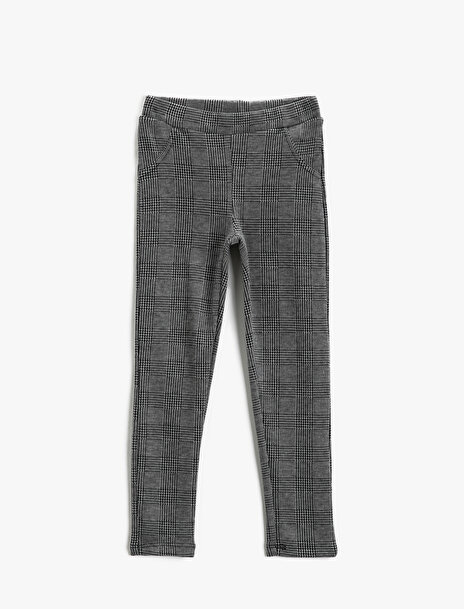 Koton Kız Çocuk Ekoseli Tayt Beli Lastikli