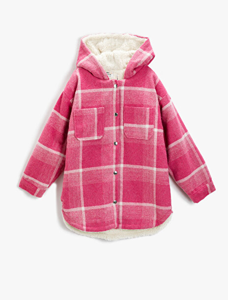 Koton Kız Çocuk Kareli Kapüşonlu Kaban İçi Peluş Koton Kız Çocuk Kareli Kapüşonlu Kaban İçi Peluş