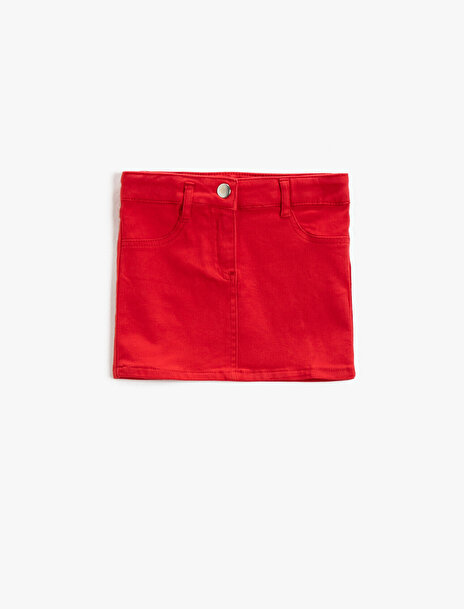 Koton Kız Çocuk Önden Düğmeli Kot Etek Pamuklu Koton Kız Çocuk Önden Düğmeli Kot Etek Pamuklu