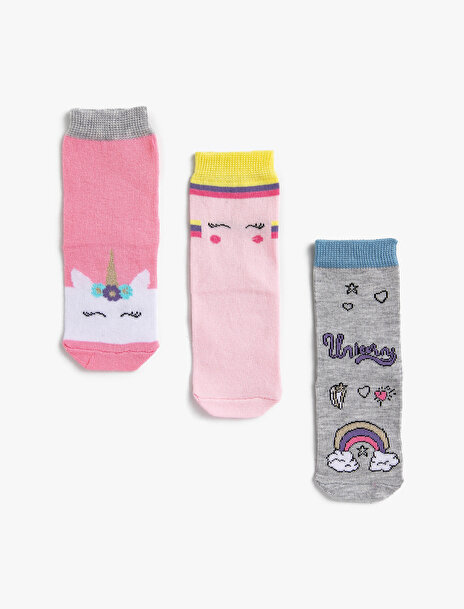 Koton Kız Çocuk Unicorn Baskılı Kız Çocuk Çorap