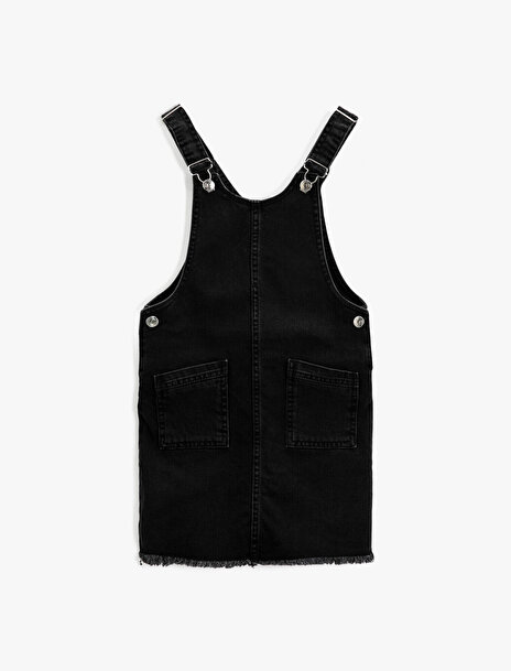 Koton Kız Çocuk Kot Cepli Kolsuz Salopet Elbise