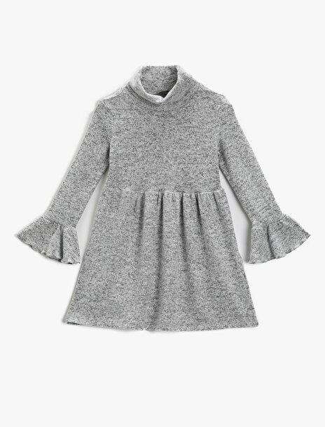 Koton Kız Çocuk Boğazlı Bileği Fırfırlı Elbise
