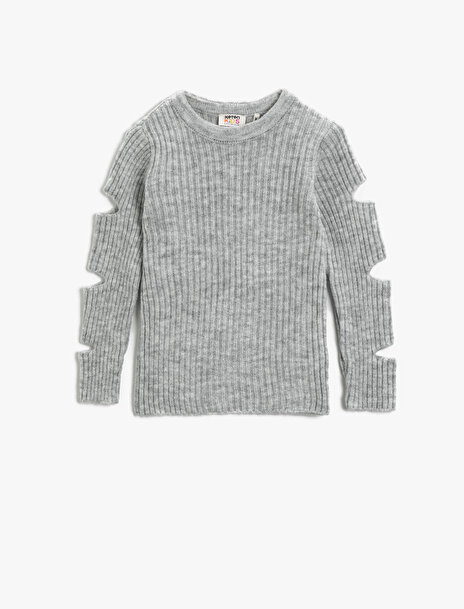 Koton Kız Çocuk Fitilli Kazak Pencere Detaylı