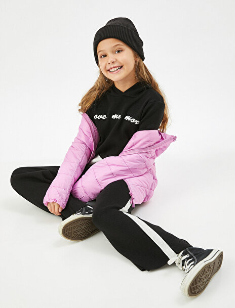 Koton Kız Çocuk Geniş Paça Pantolon Çizgili