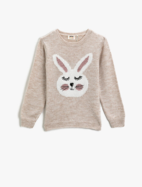 Koton Kız Çocuk Tavşan Nakışlı Uzun Kollu Kazak