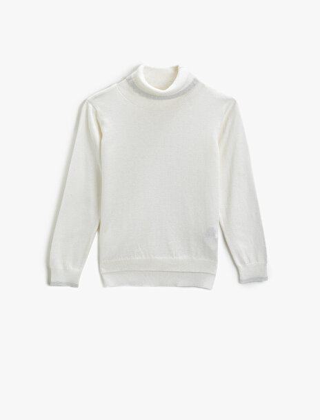 Koton Kız Çocuk Bisiklet Yaka Kazak Yakası Sim Detaylı Uzun Kollu