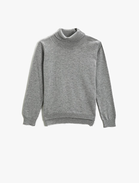 Koton Kız Çocuk Bisiklet Yaka Kazak Yakası Sim Detaylı Uzun Kollu