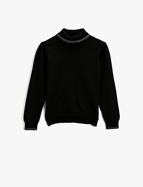 Koton Kız Çocuk Bisiklet Yaka Kazak Yakası Sim Detaylı Uzun Kollu