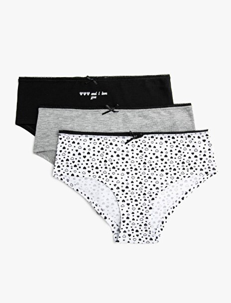 Koton Kadın Desenli Pamuklu  3'lü Hipster Külot