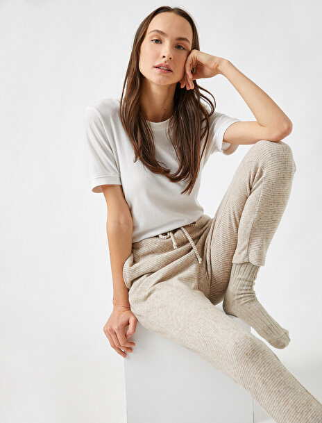 Koton Kadın Beli Bağcıklı Triko Pijama Altı