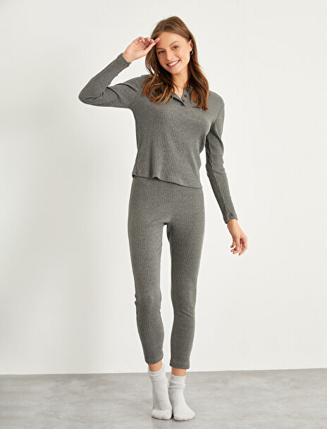 Koton Kadın Ribanalı Triko Pijama Altı