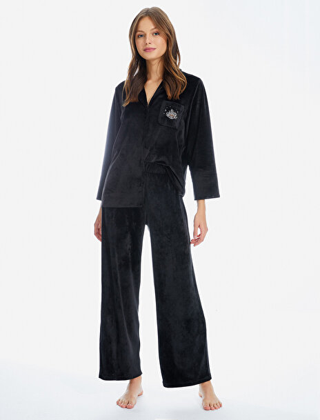 Koton Kadın Geniş Paça Kadife Pijama Altı