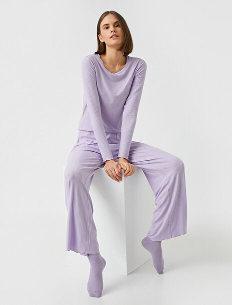 Koton Kadın Geniş Paça Beli Lastikli Pijama Altı