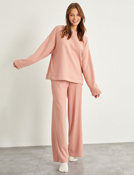 Koton Kadın Geniş Paça Fitilli Pijama Altı Koton Kadın Geniş Paça Fitilli Pijama Altı
