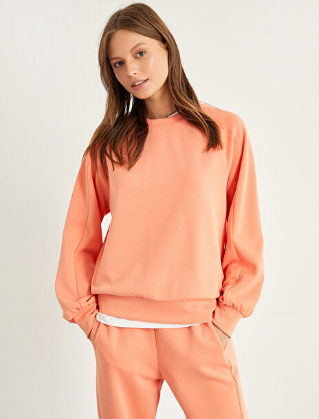 Koton Kadın Bisiklet Yaka Uzun Kollu Pijama Üstü