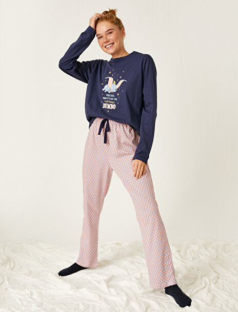 Koton Kadın Dumbo Lisanslı Baskılı Pamuklu Uzun Kollu Pijama Takımı Koton Kadın Dumbo Lisanslı Baskılı Pamuklu Uzun Kollu Pijama Takımı